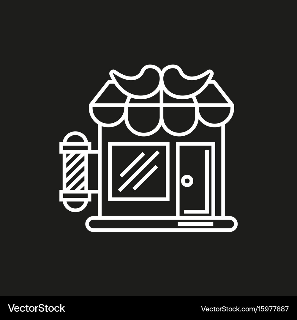Hair salon store line icon Royalty Free Vector Image