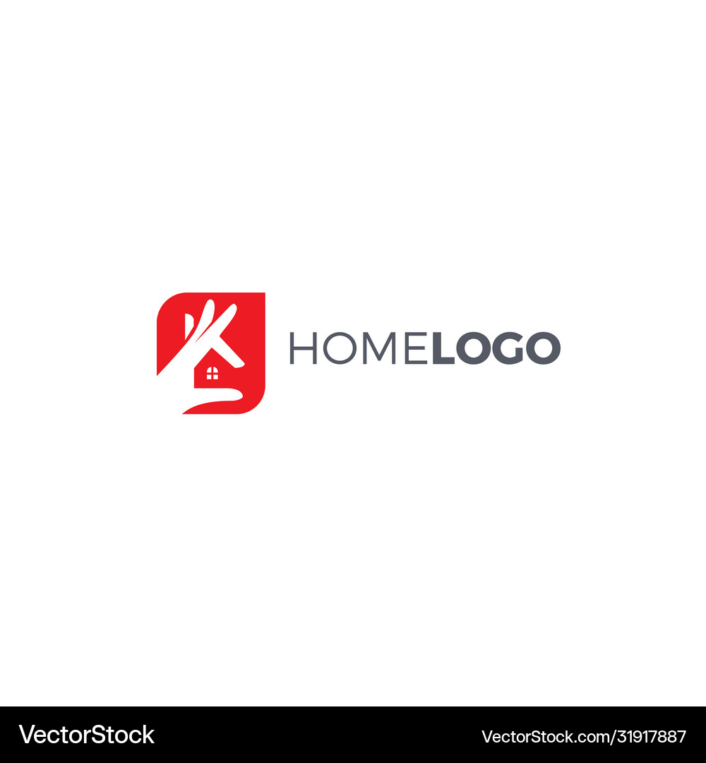 Home hand logo simple and unique design Royalty Free Vector