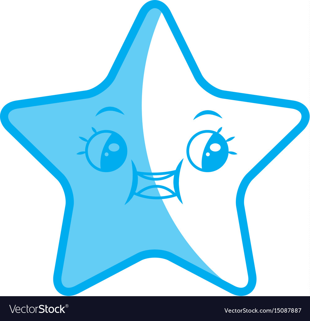 Kawaii cute star caricature facial expression Vector Image Kawaii cute star caricature facial expression Vector Image