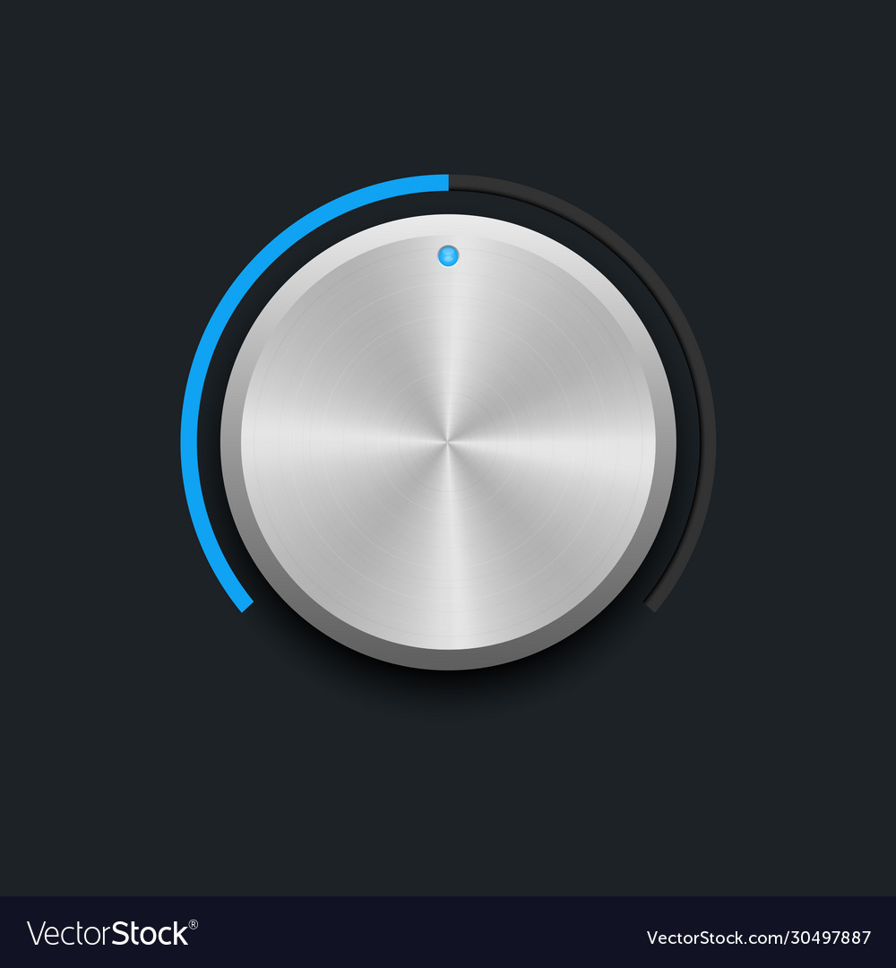 Metallic volume button Royalty Free Vector Image