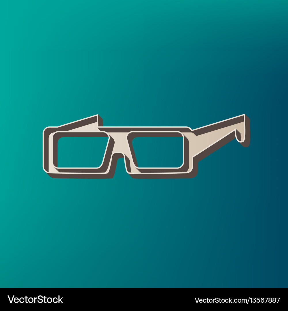 Modern glass sign icon printed at 3d Royalty Free Vector