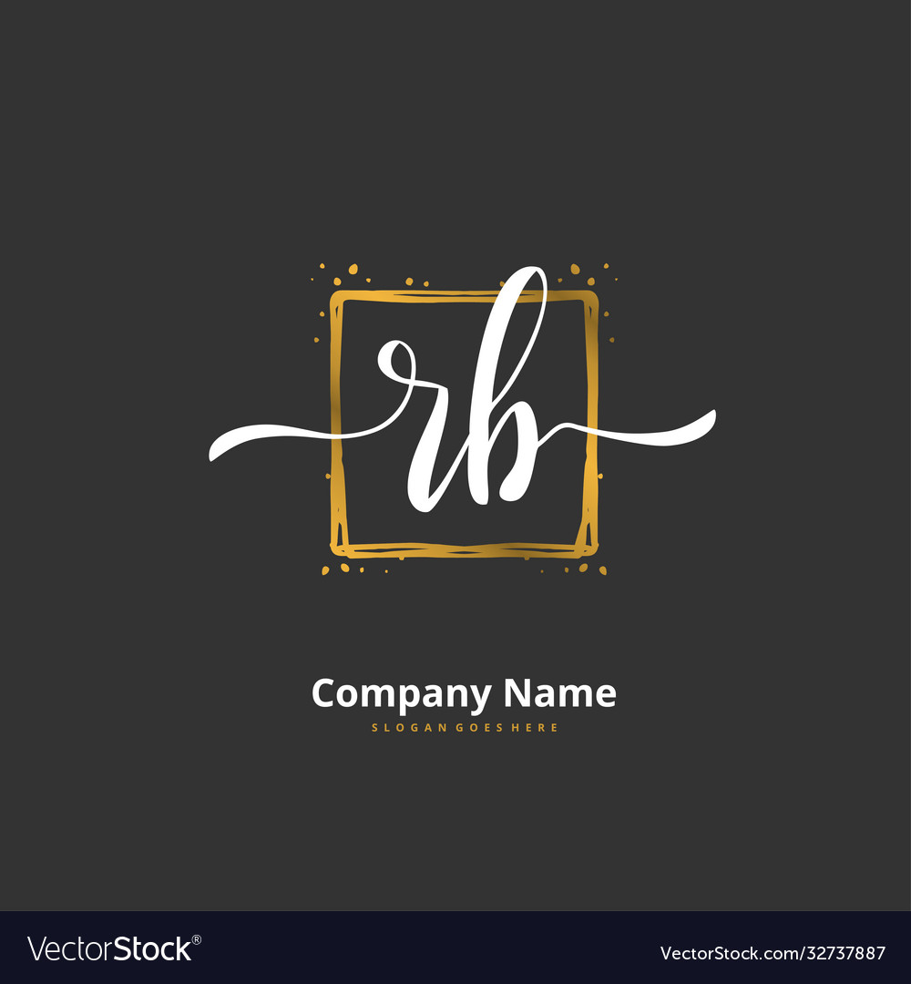 R b rb initial handwriting and signature logo Vector Image