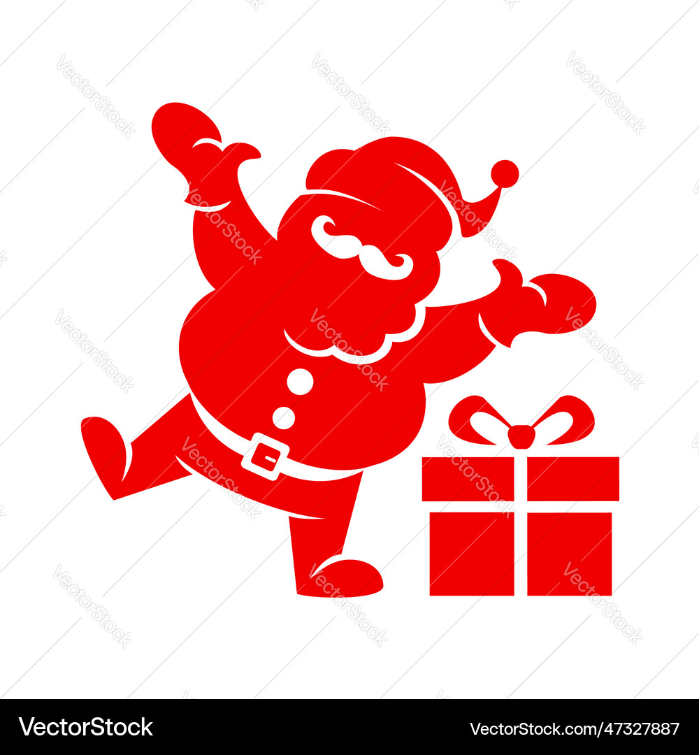Santa claus giving a gift Royalty Free Vector Image