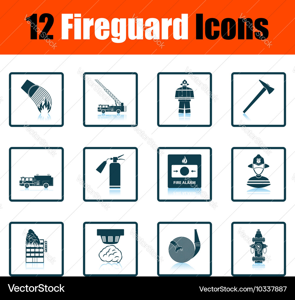 Set of fire service icons Royalty Free Vector Image