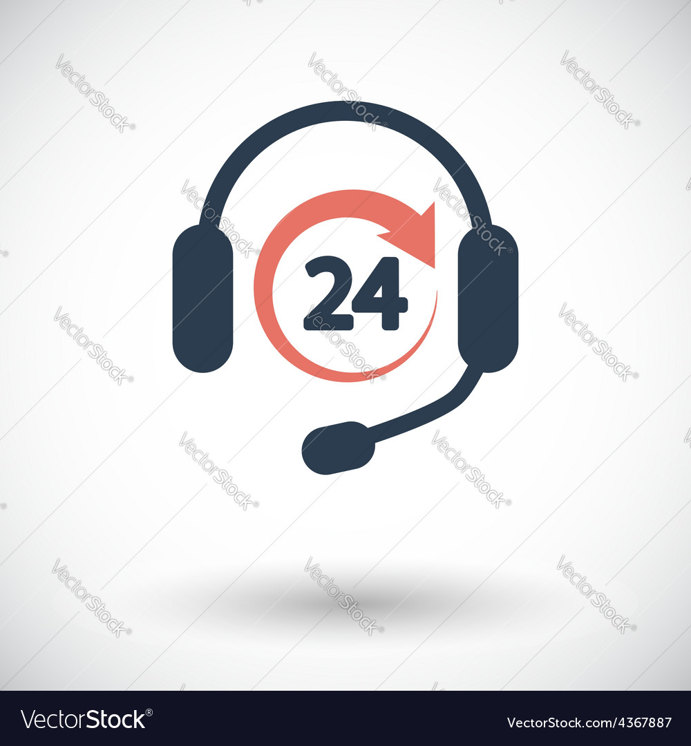 Support 24 hours Royalty Free Vector Image - VectorStock
