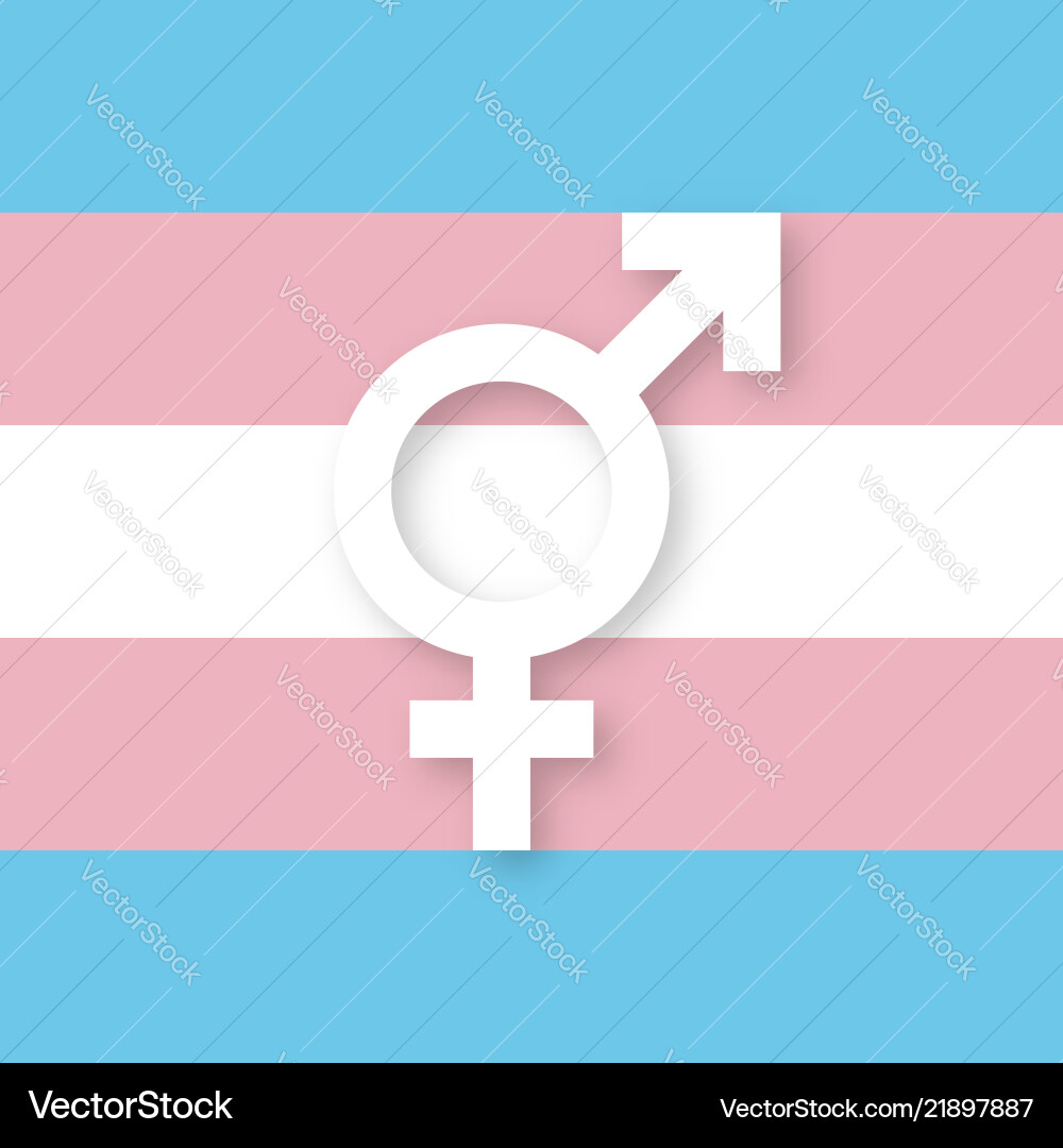 Transgender sign and flag Royalty Free Vector Image