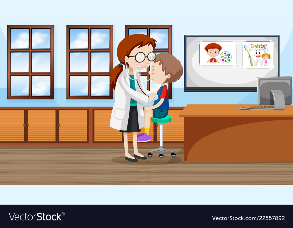 A boy at hospital Royalty Free Vector Image - VectorStock