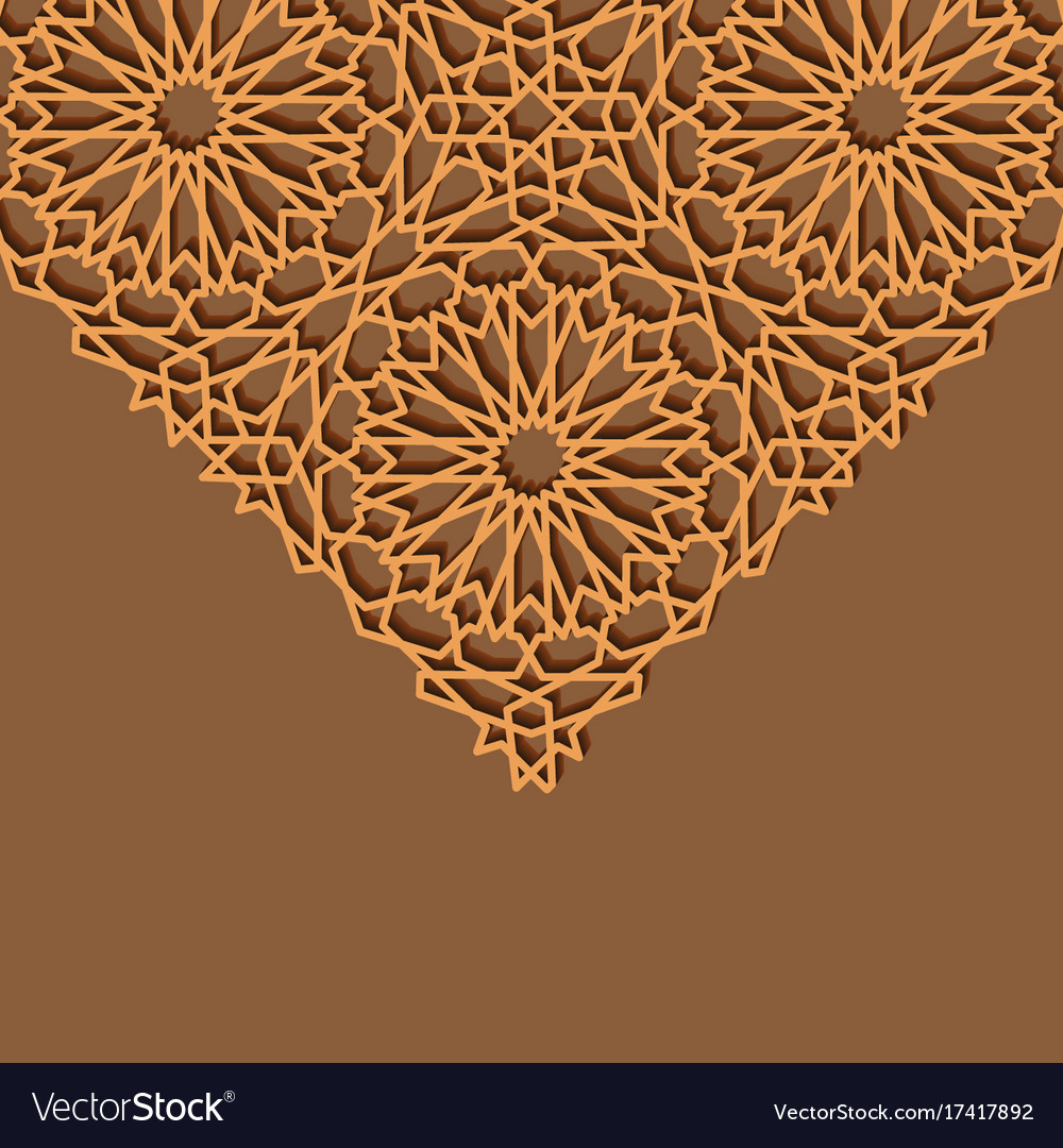 Arabesque star triangle background Royalty Free Vector Image