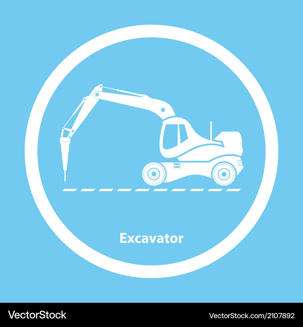 Excavator Royalty Free Vector Image - VectorStock