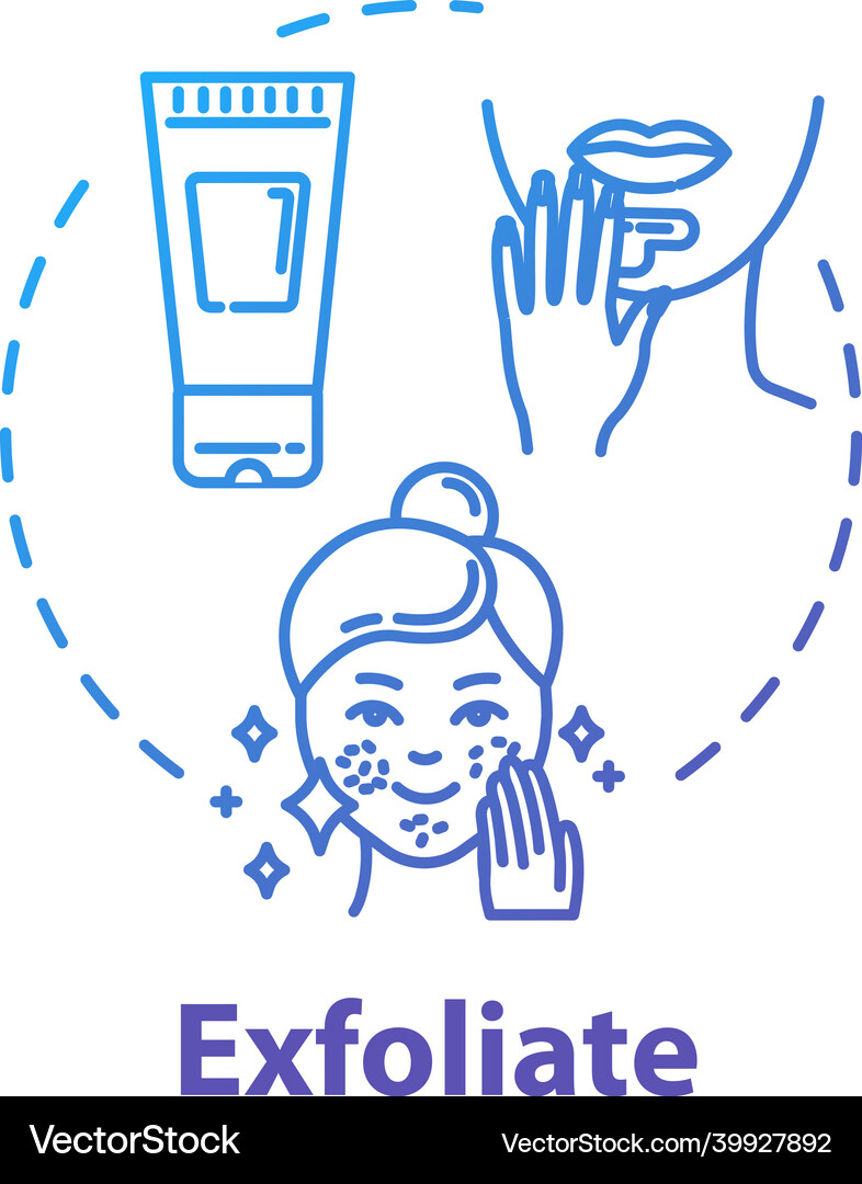 Exfoliate skin peeling and gommage use concept Vector Image