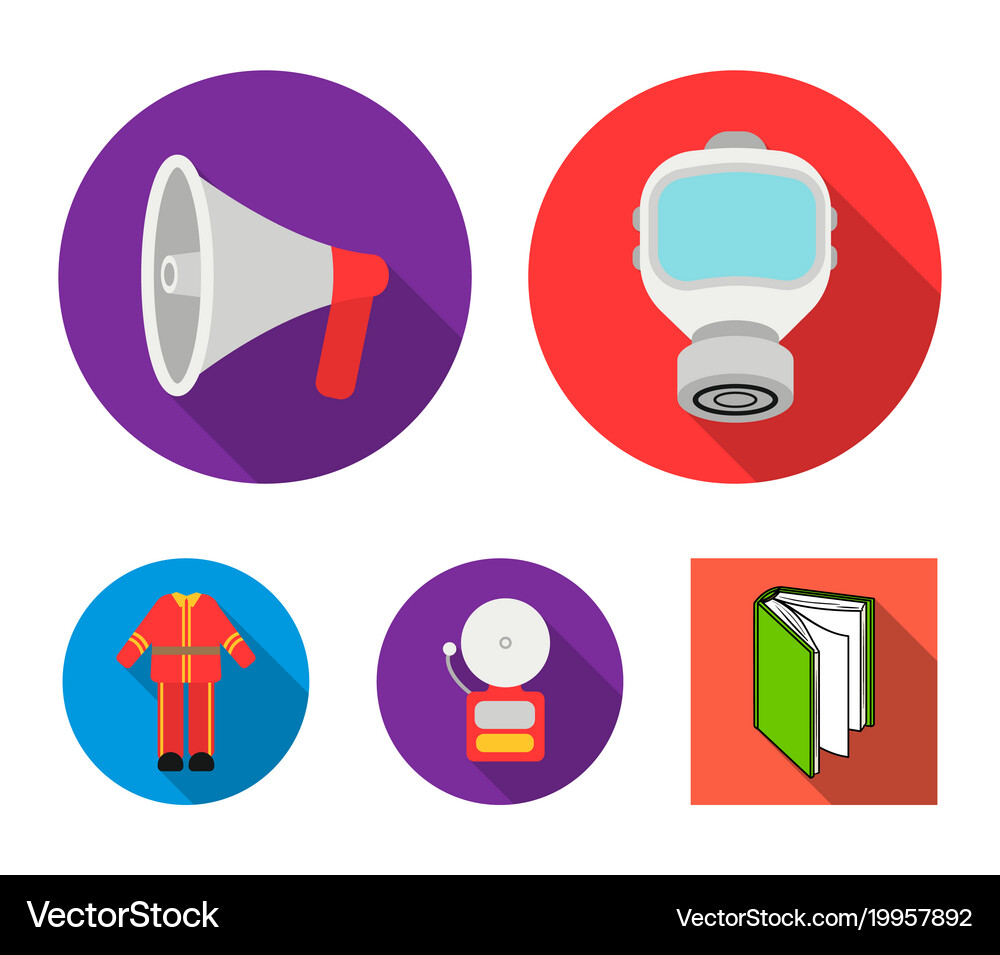 Gas mask megaphone siren uniform fire Royalty Free Vector