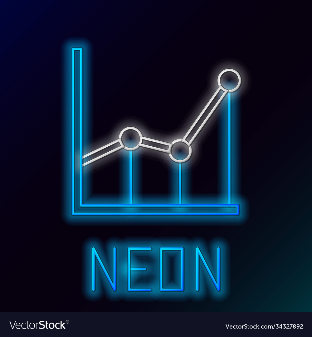 Glowing neon line graph schedule chart diagram Vector Image