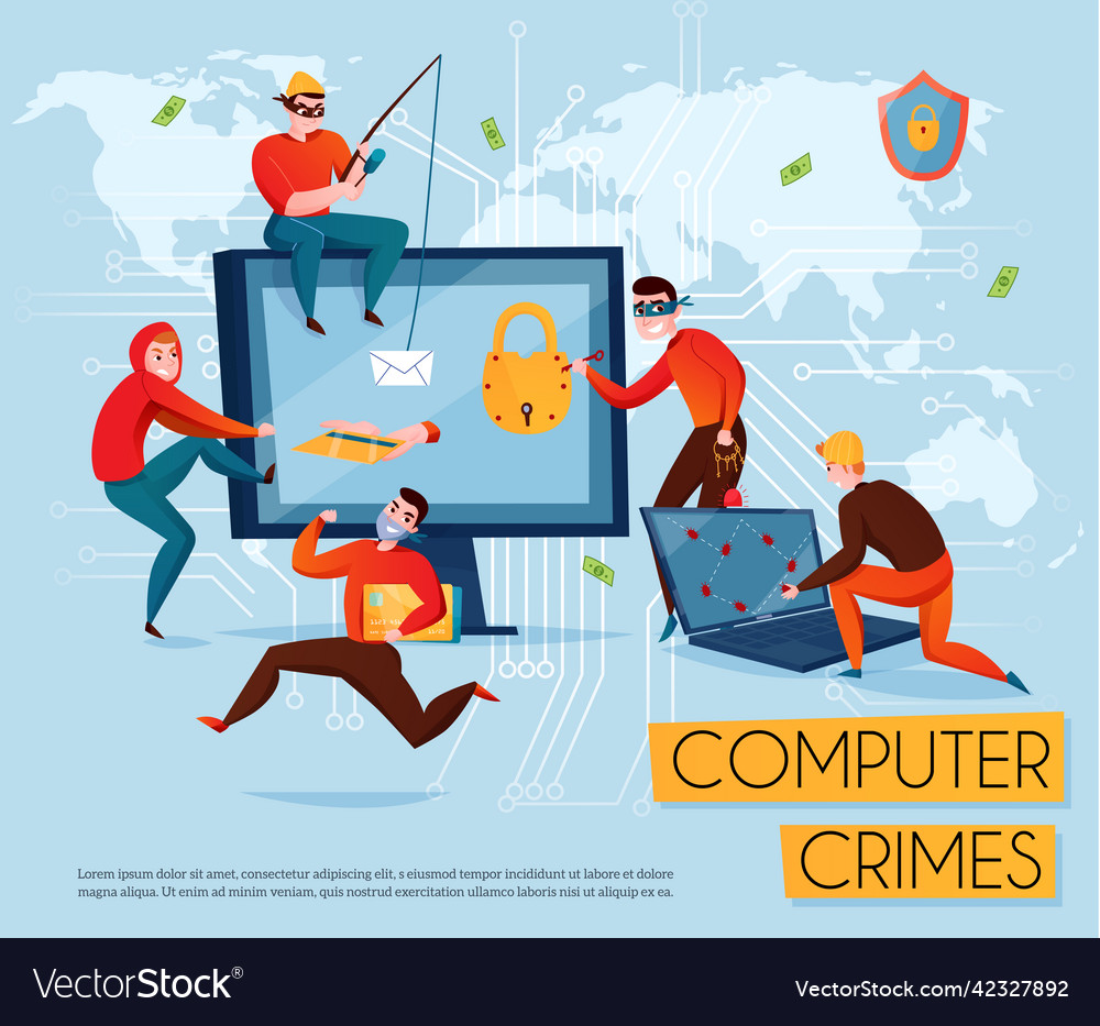Hacker group composition Royalty Free Vector Image