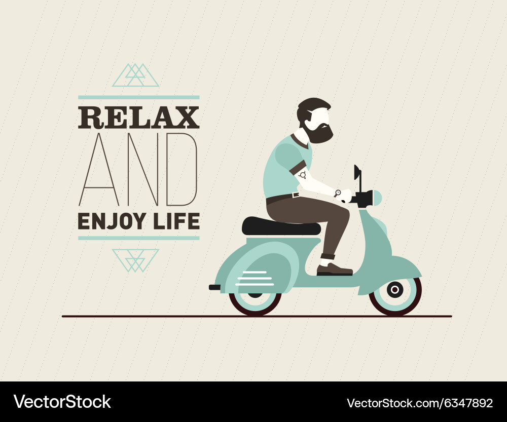 Hipster young bearded man character with retro Vector Image