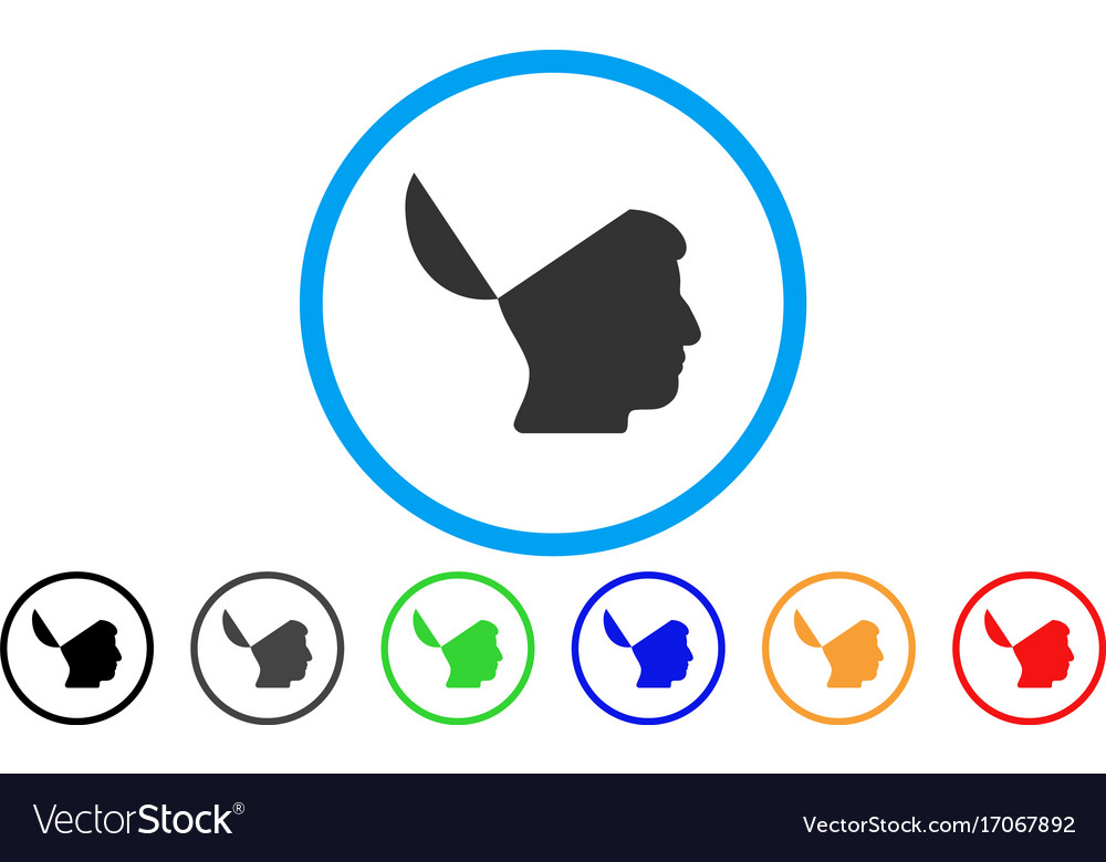 Open mind rounded icon Royalty Free Vector Image