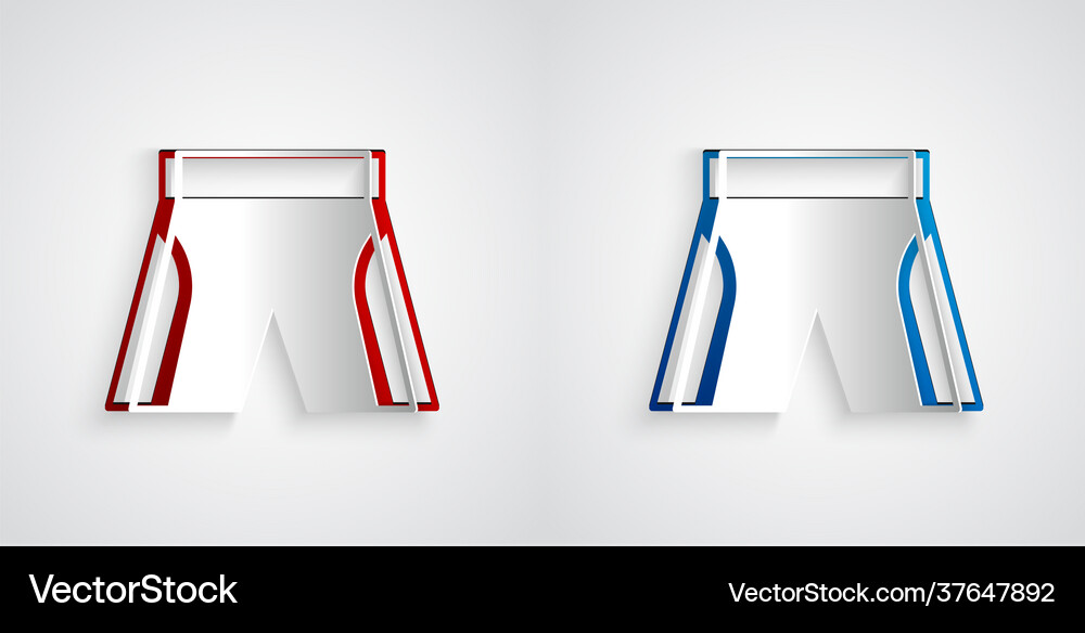 Paper cut short or pants icon isolated on grey Vector Image