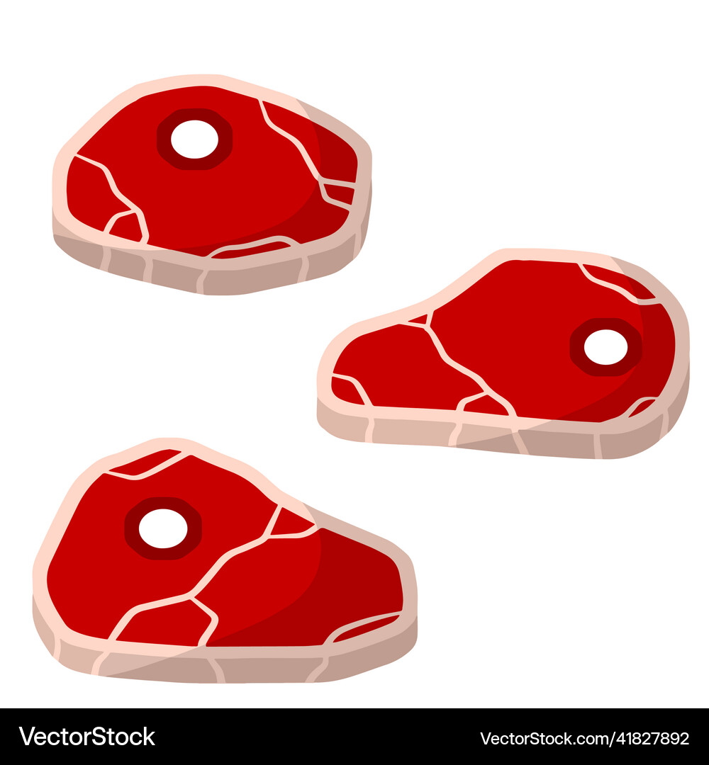 Piece of raw meat brown fried surface Royalty Free Vector