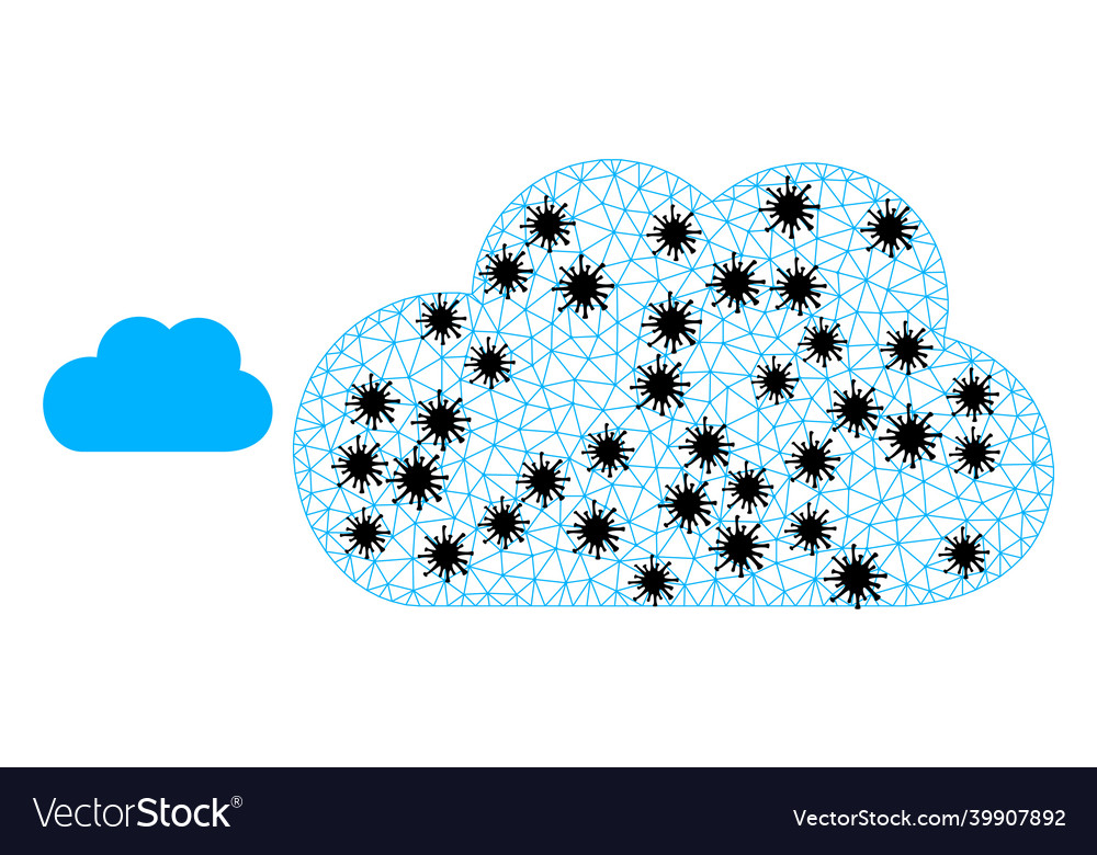 Polygonal mesh cloud pictograms with infection Vector Image Polygonal mesh cloud pictograms with infection Vector Image