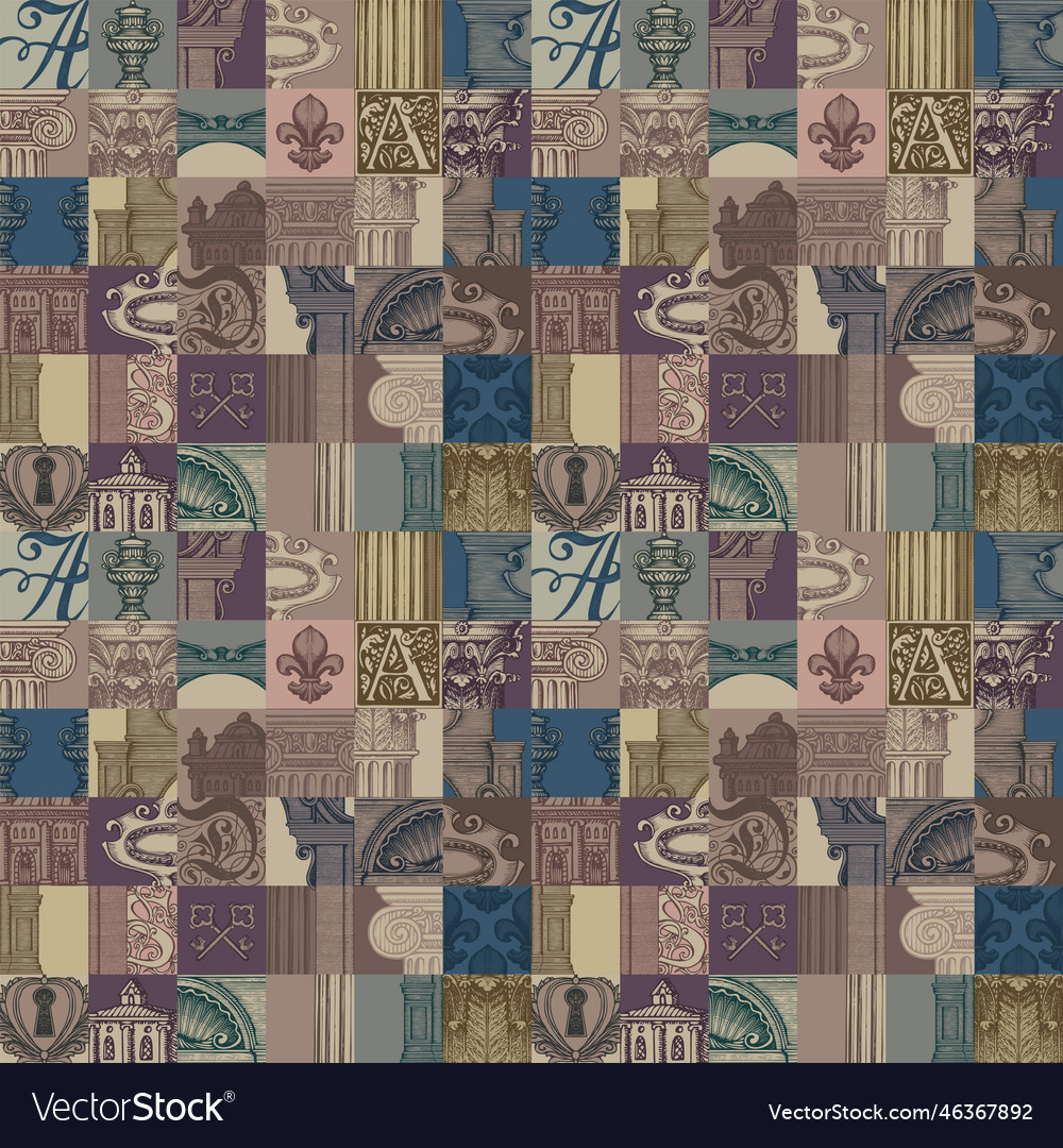 Seamless pattern on theme of medieval Royalty Free Vector