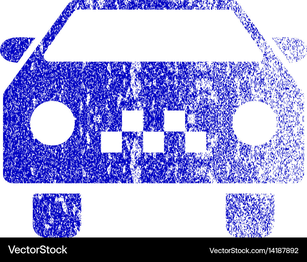 Taxi car textured icon Royalty Free Vector Image
