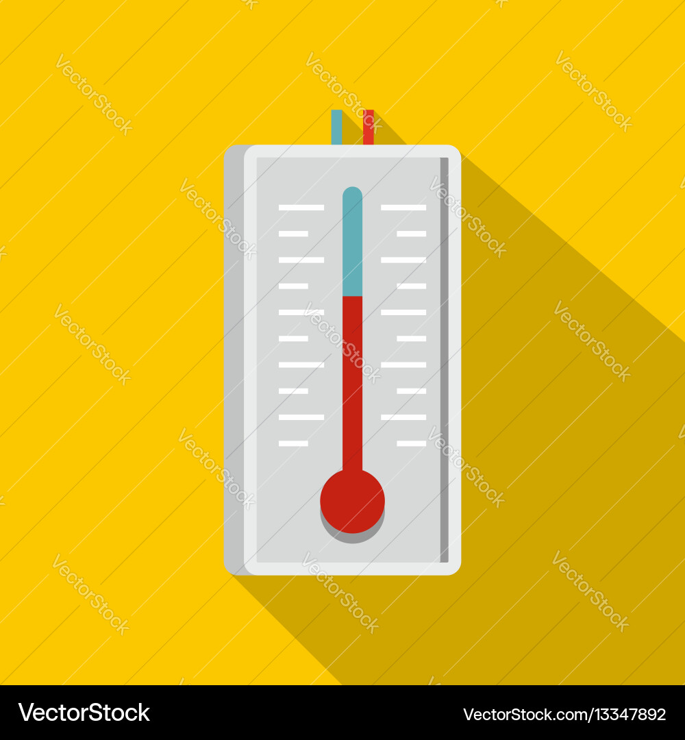 Thermometer icon flat style Royalty Free Vector Image
