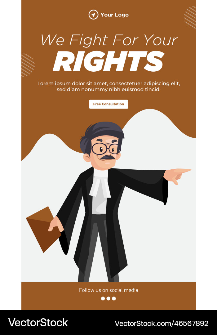 We fight for your rights portrait template design Vector Image