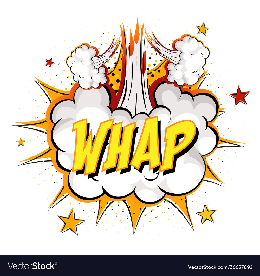 Whap text on comic cloud explosion isolated Vector Image