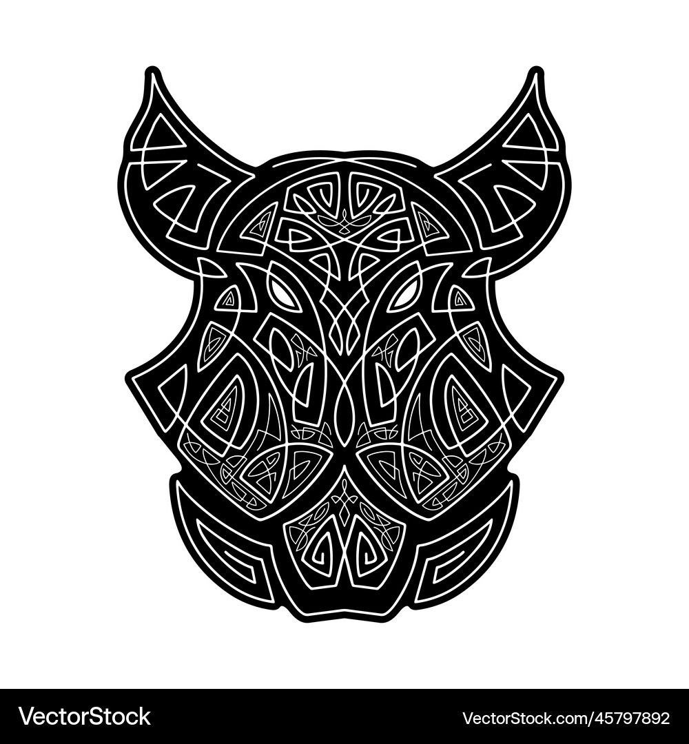 Wild boar head celtic style hog t-shirt Royalty Free Vector