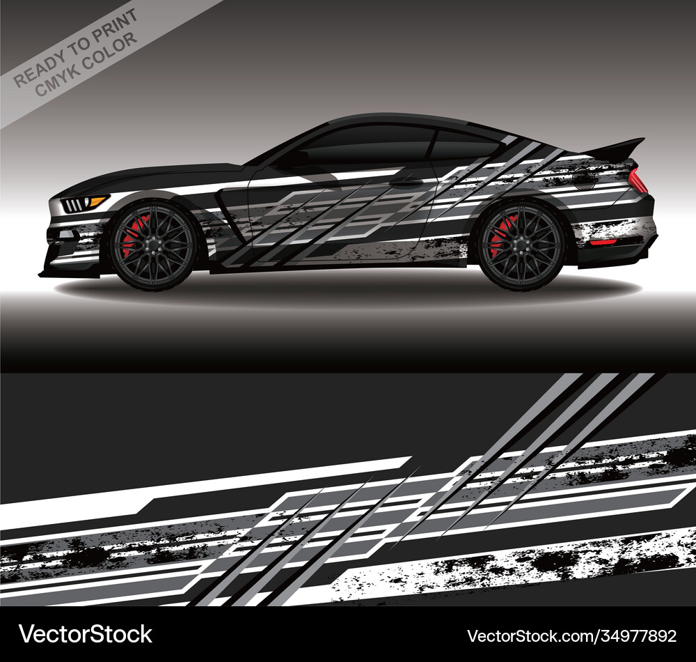 Wrap car decal design custom livery race rally Vector Image