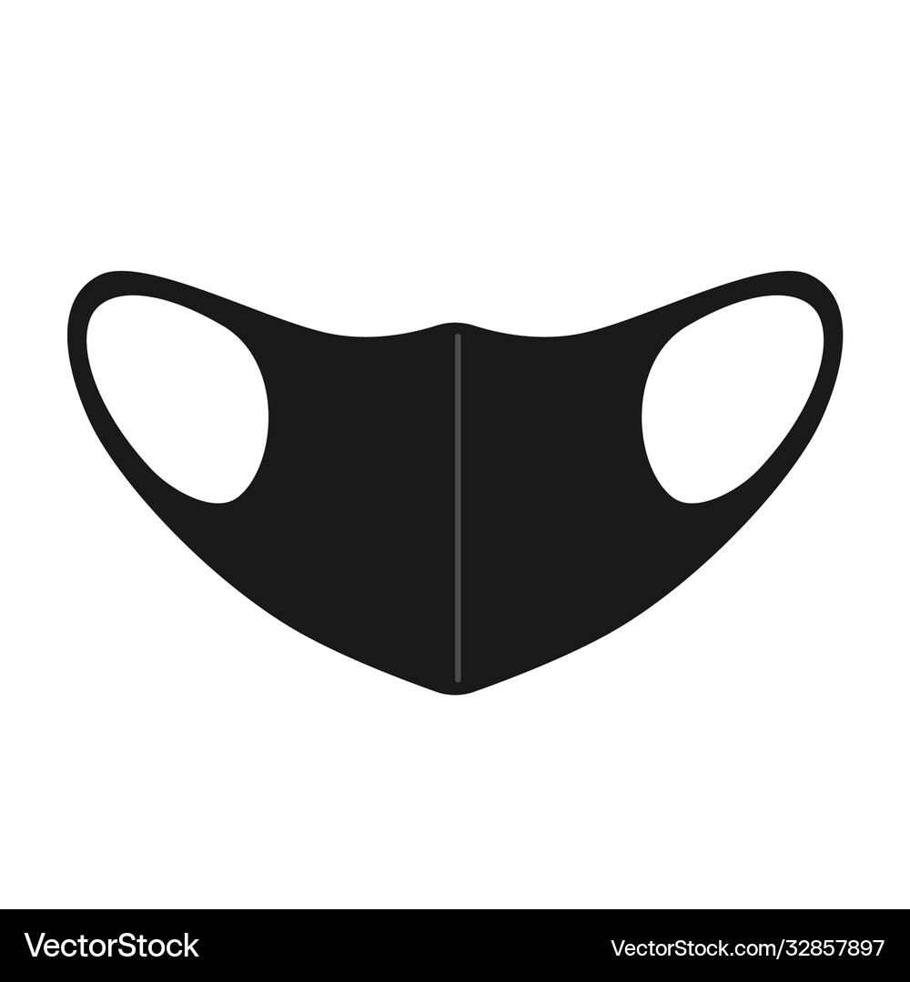 Black reusable face mask in flat style protect Vector Image