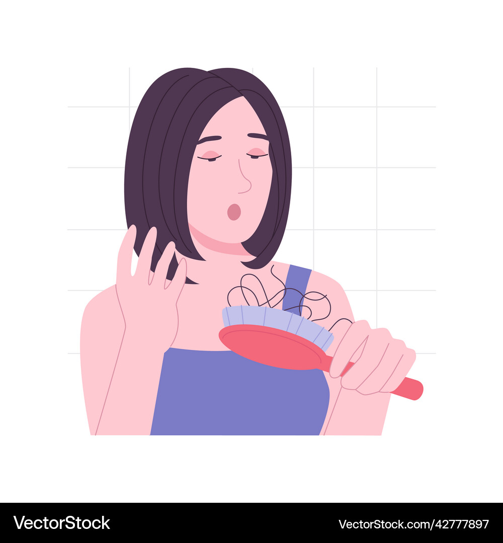 Falling hair isolated cartoon Royalty Free Vector Image