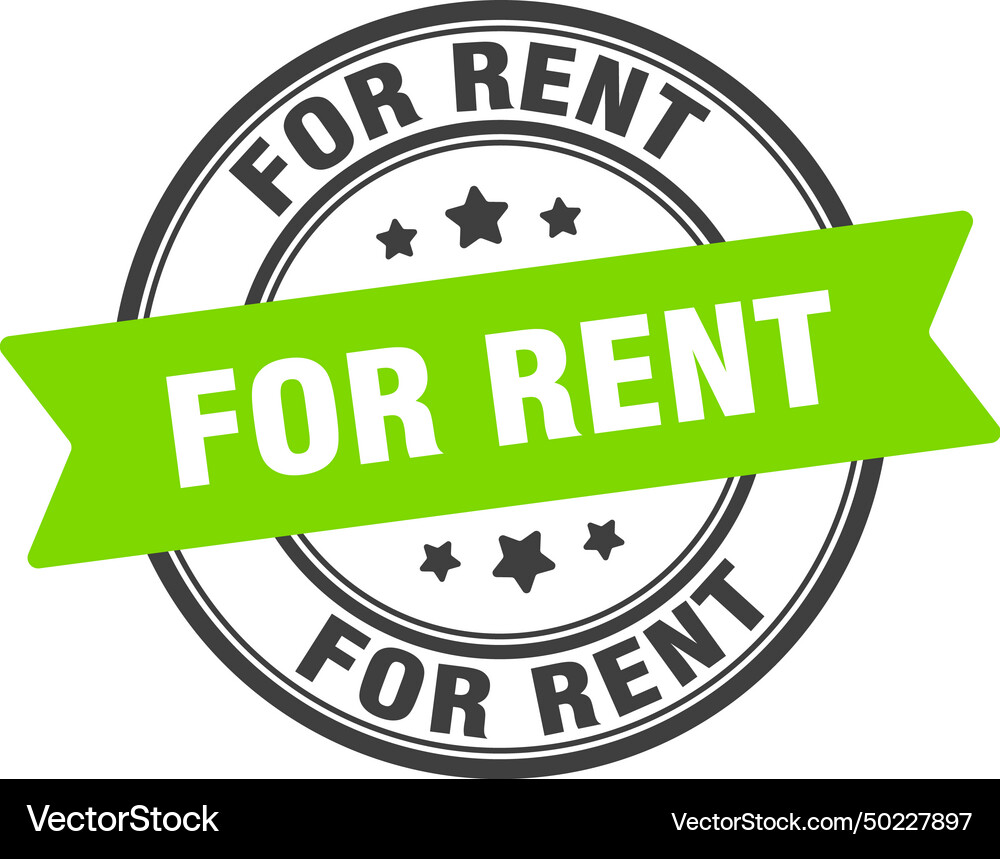 For rent stamp label on transparent Royalty Free Vector
