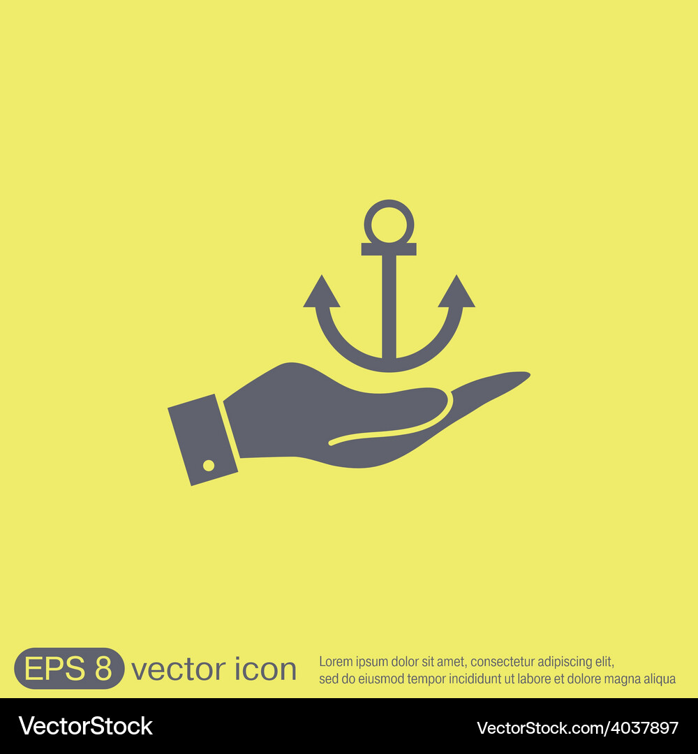 Hand holding a nautical anchor seafaring Vector Image