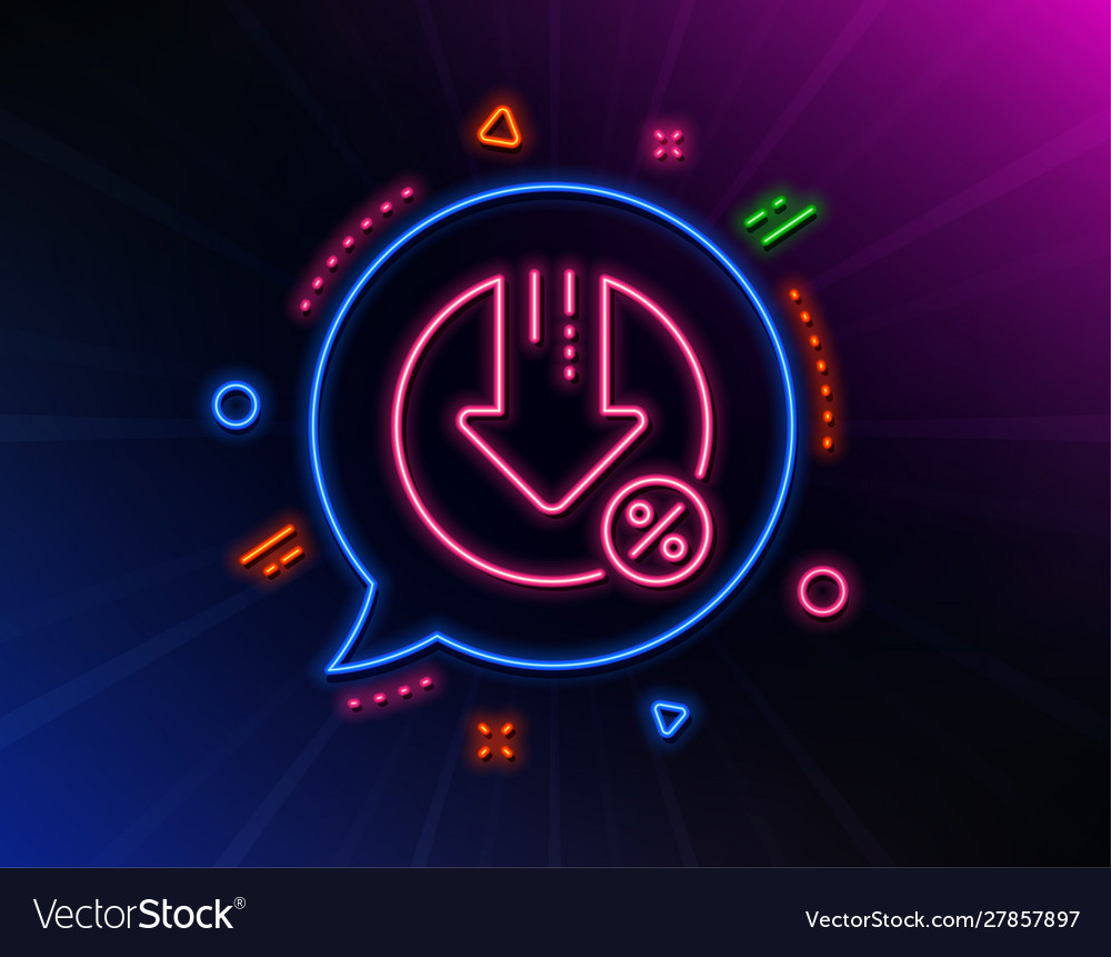 Loan percent decrease line icon discount sign Vector Image