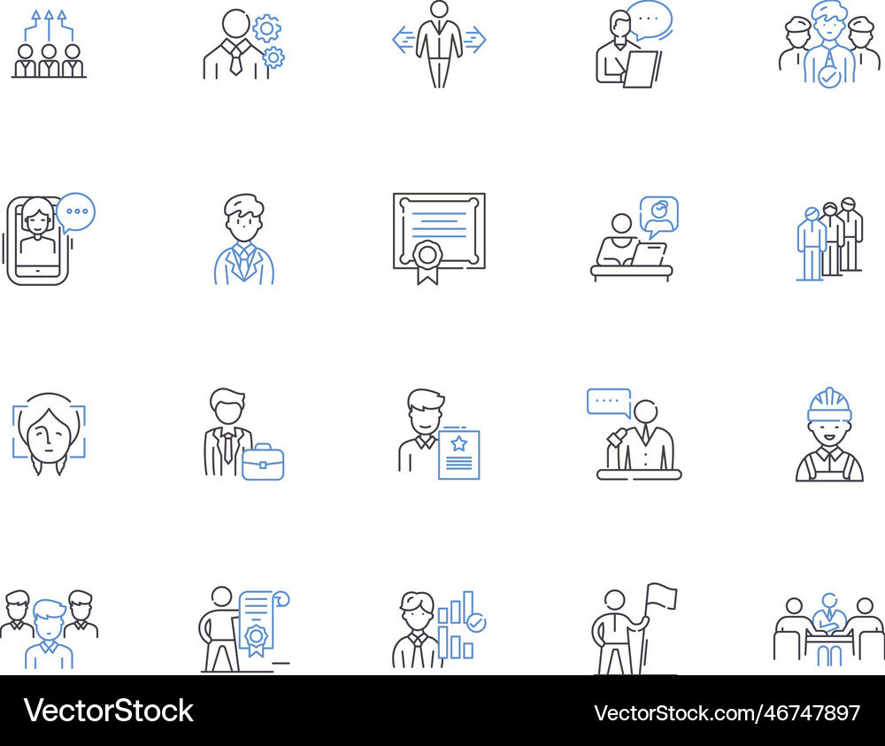 Membership outline icons collection Royalty Free Vector