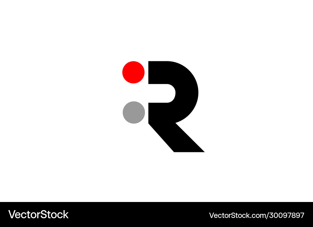 R dot dots letter logo alphabet icon design Vector Image