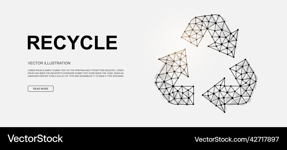Recycle 3d low poly symbol for landing page Vector Image
