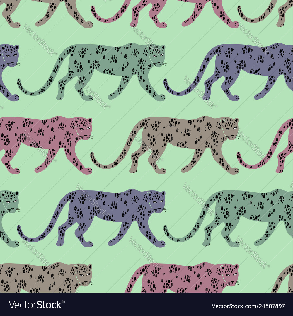Seamless pattern with leopard Royalty Free Vector Image