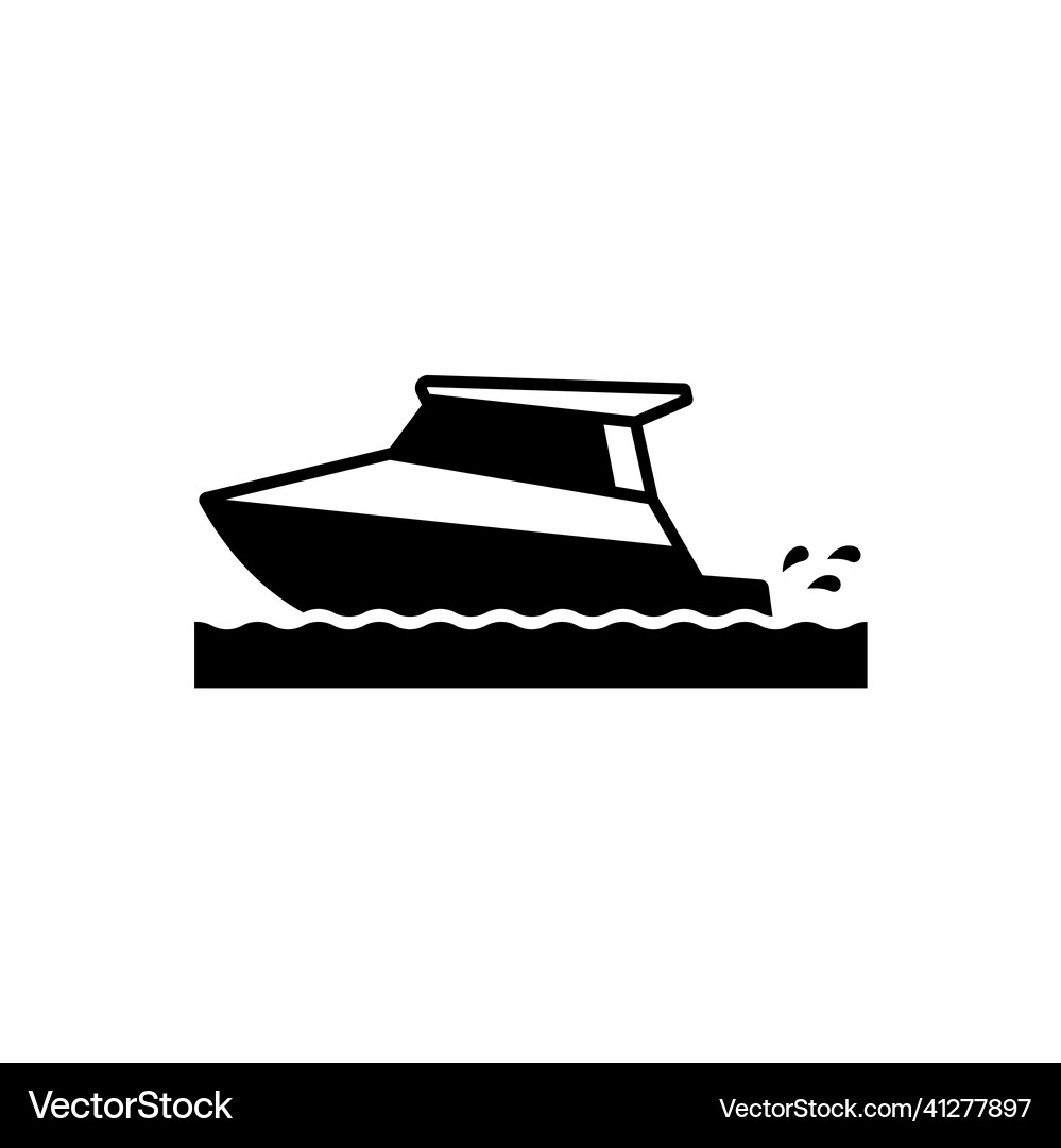 Speed boat icon isolated on white Royalty Free Vector Image