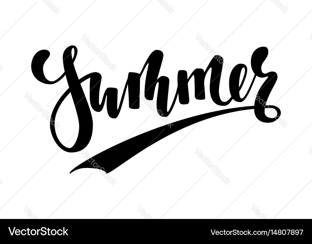 Summer hand drawn calligraphy and brush pen Vector Image