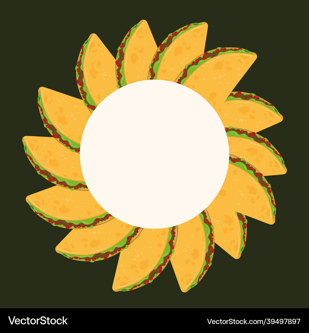 Tacos food and empty banner Royalty Free Vector Image