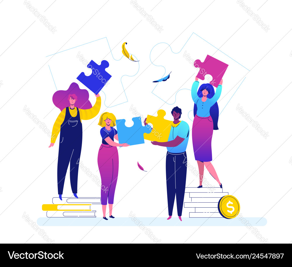 Teambuilding - modern flat design style colorful Vector Image