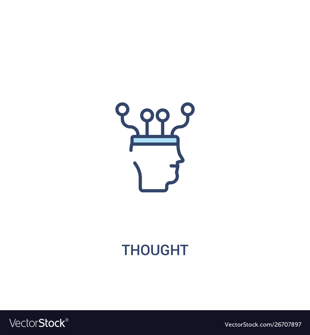 Thought concept 2 colored icon simple line Vector Image