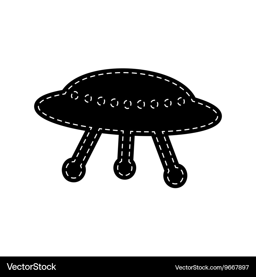 Ufo simple sign orange applique isolated Vector Image