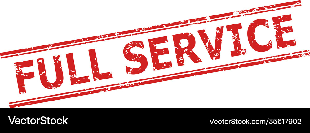 Full service stamp seal with grunge texture Vector Image