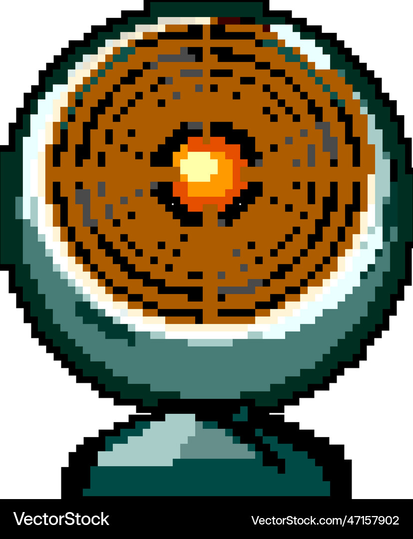 Home electric fan game pixel art Royalty Free Vector Image