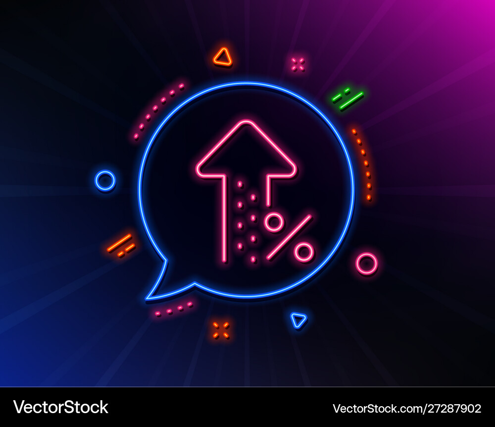 Increasing percent line icon discount sign Vector Image