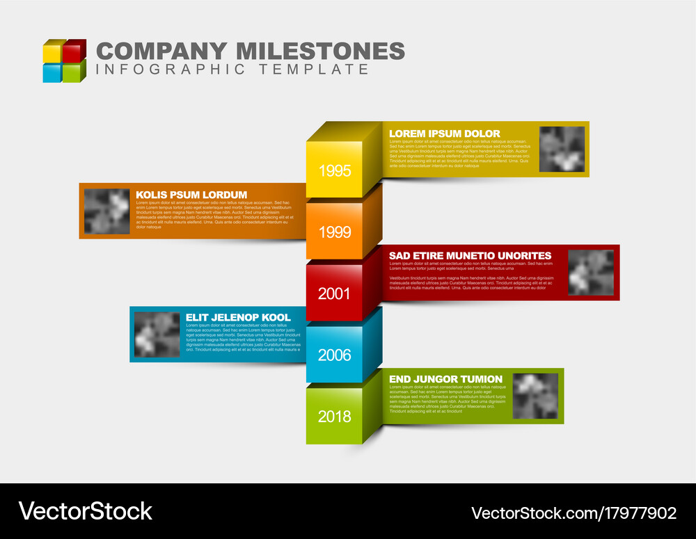 Infographic company milestones timeline template Vector Image