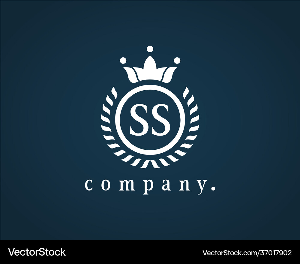 Letter ss s floral wreath crown monogram logo Vector Image