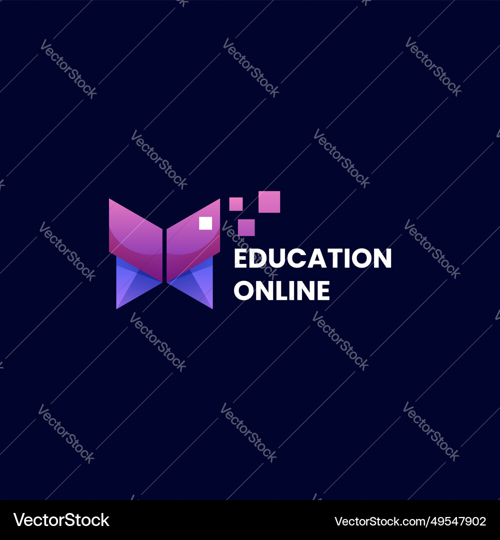Logo book gradient colorful style Royalty Free Vector Image